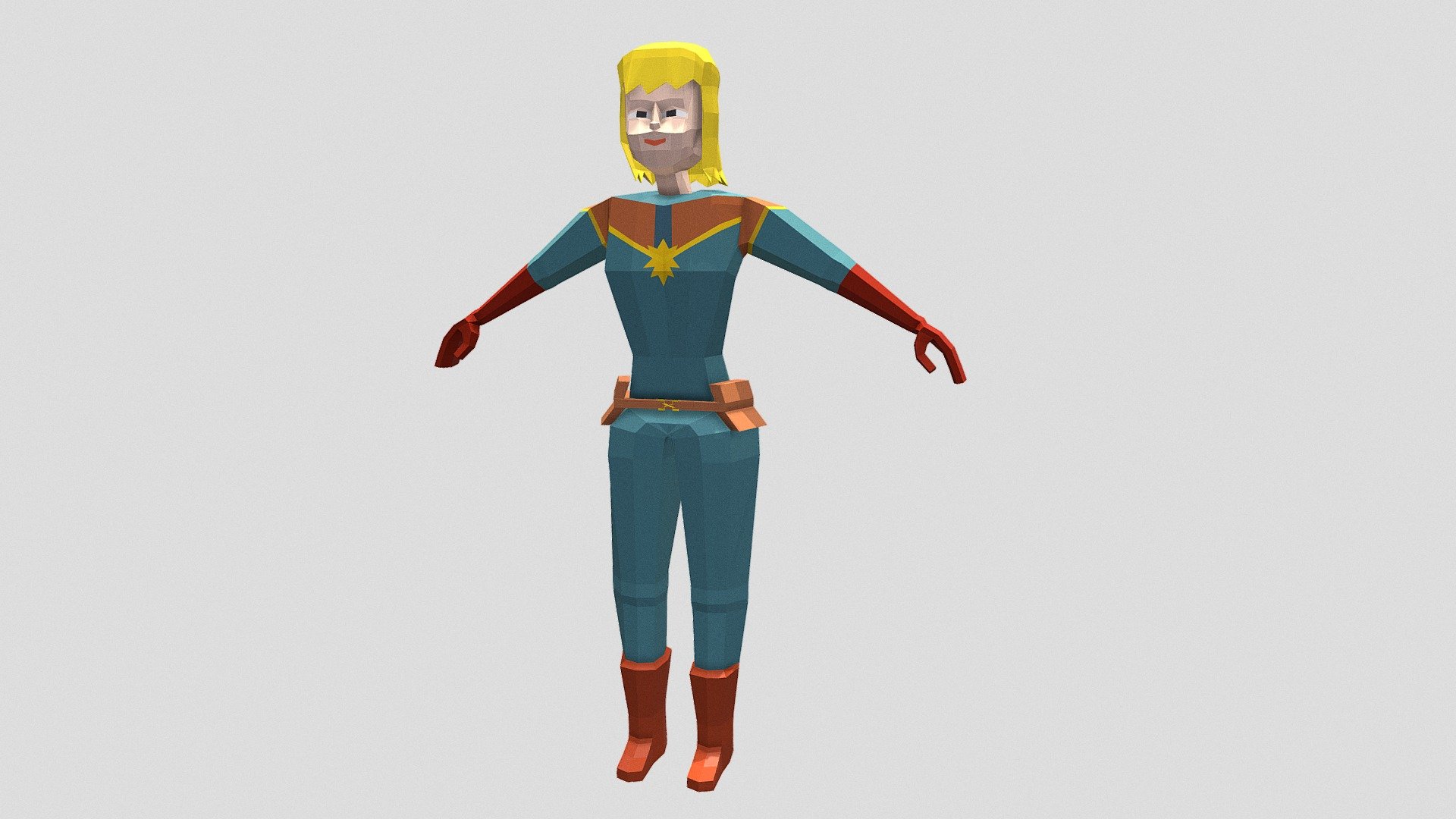 Capitan Marvel - 3D model by Behnam (@behnamsepehri) [e6041ac] - Sketchfab