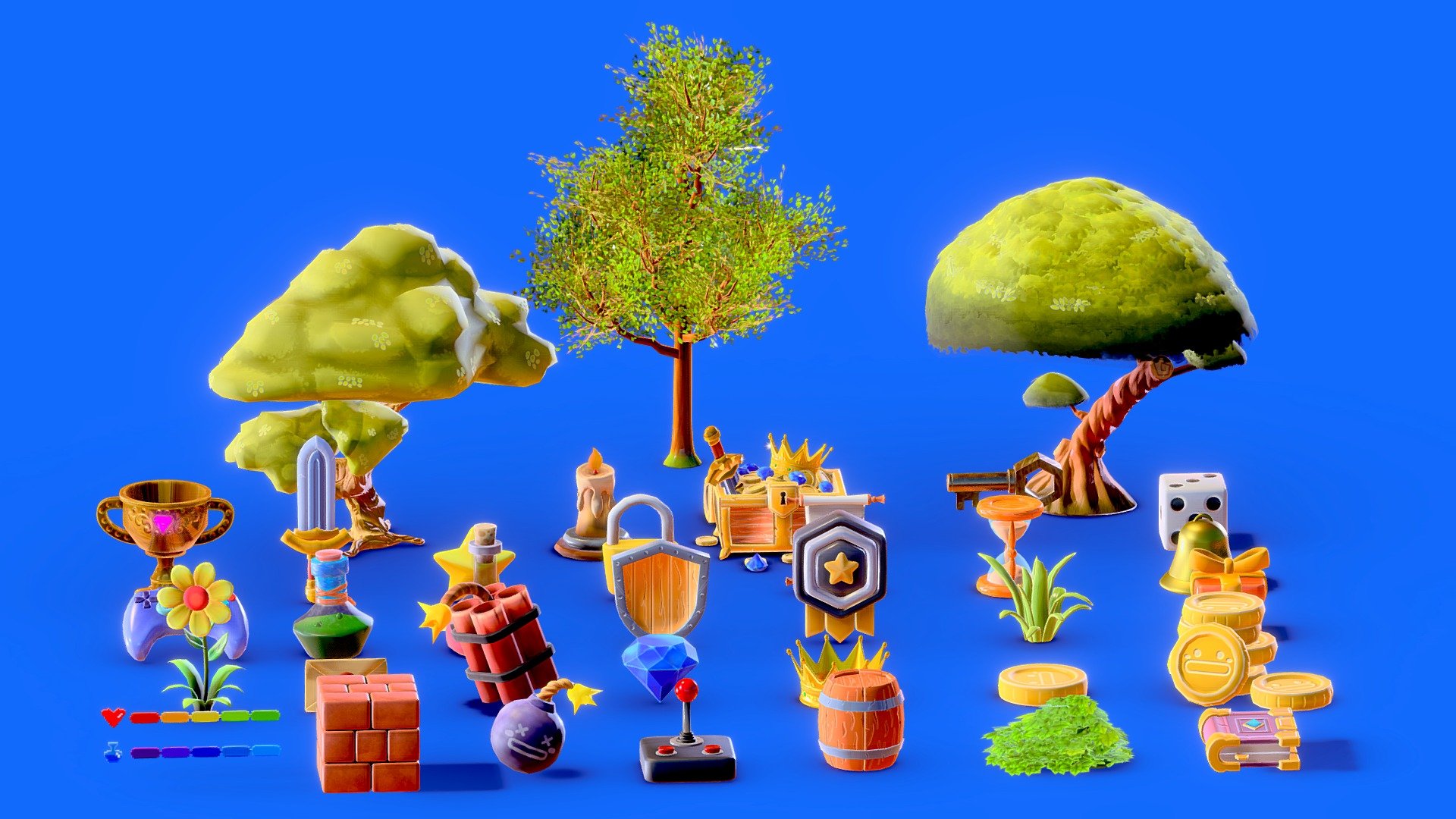 Stylized Game Items - Bundle Edition - Buy Royalty Free 3D model by ...