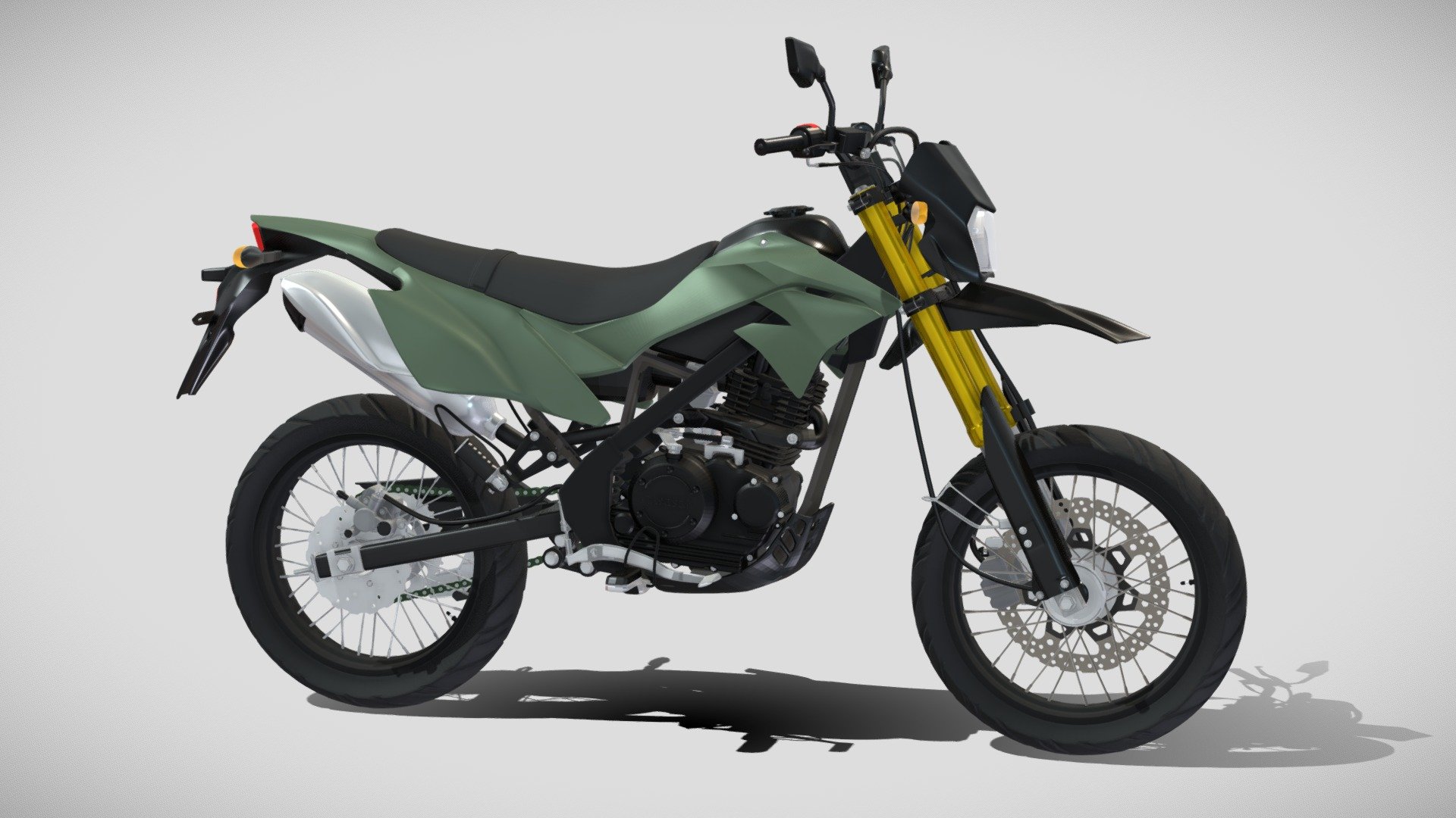 2019 - Kawasaki D-tracker 150 - Buy Royalty Free 3D model by 3D ...