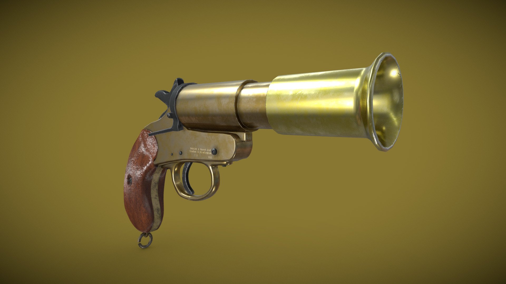 WWI British MK3 Flare Gun WEBLEY & SCOTT 1917 - 3D model by ivan ...