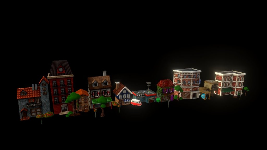 Houses - Free Monkey - 3D model by Lin Mang Liu (@linliu) [e61cbf9 ...