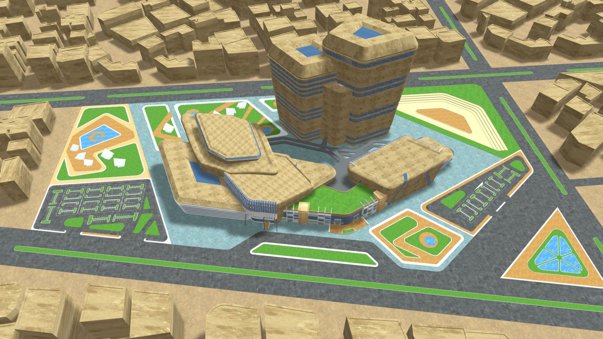 0158 - Architecture Complex Project - Buy Royalty Free 3D model by ...