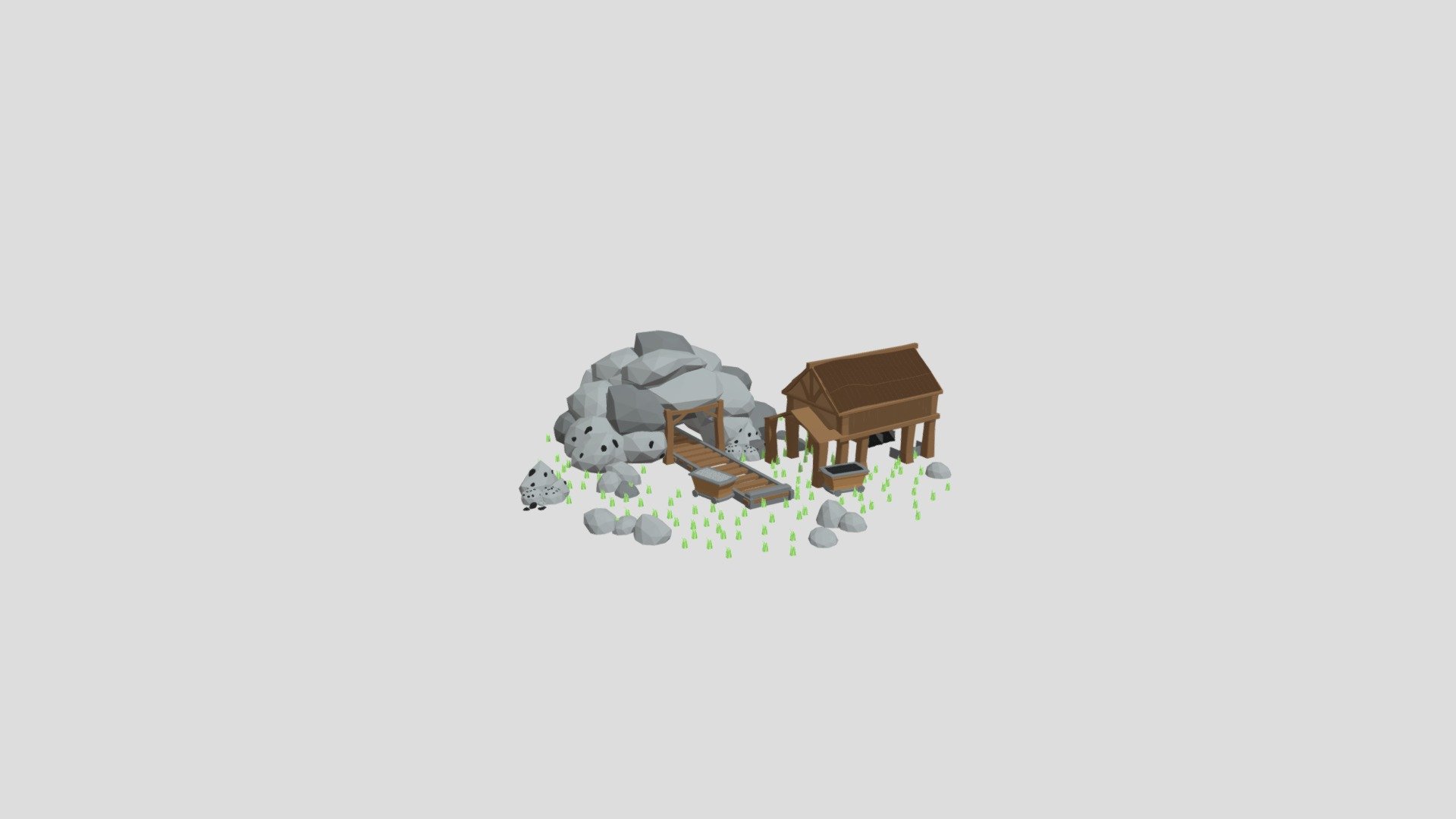 Low Poly Coal Mine - 3D model by J_Roberts [e622f07] - Sketchfab