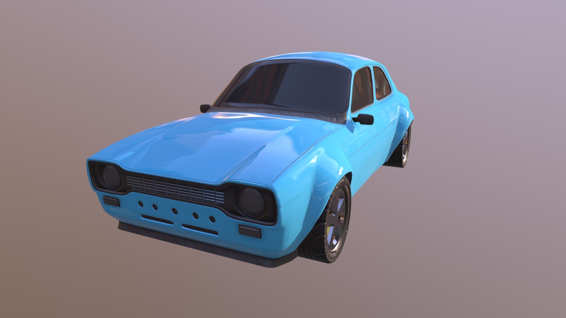 Blue Car - 3D model by Carlos Florian (@carlosflorian) [e6230de ...