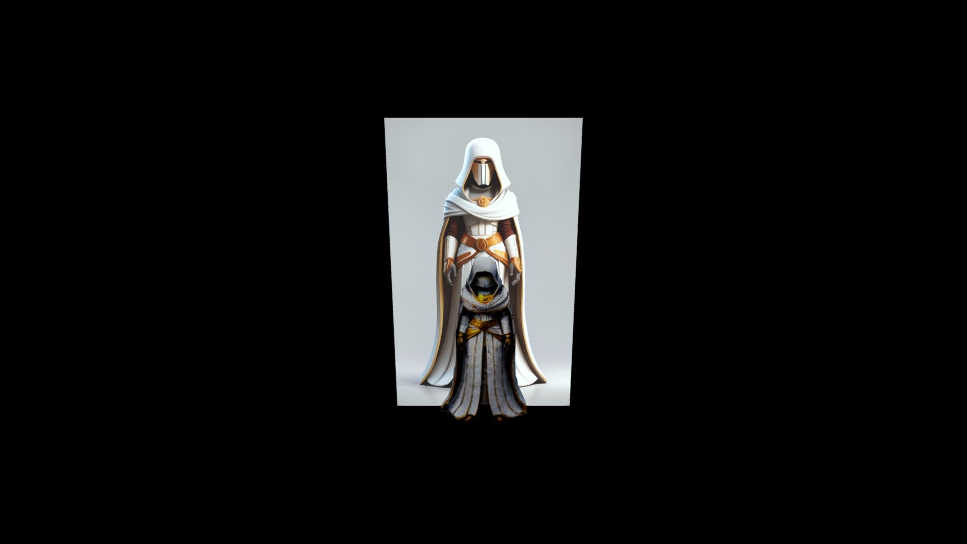 a toy figure of a man in a white robe, raytrace - Download Free 3D ...