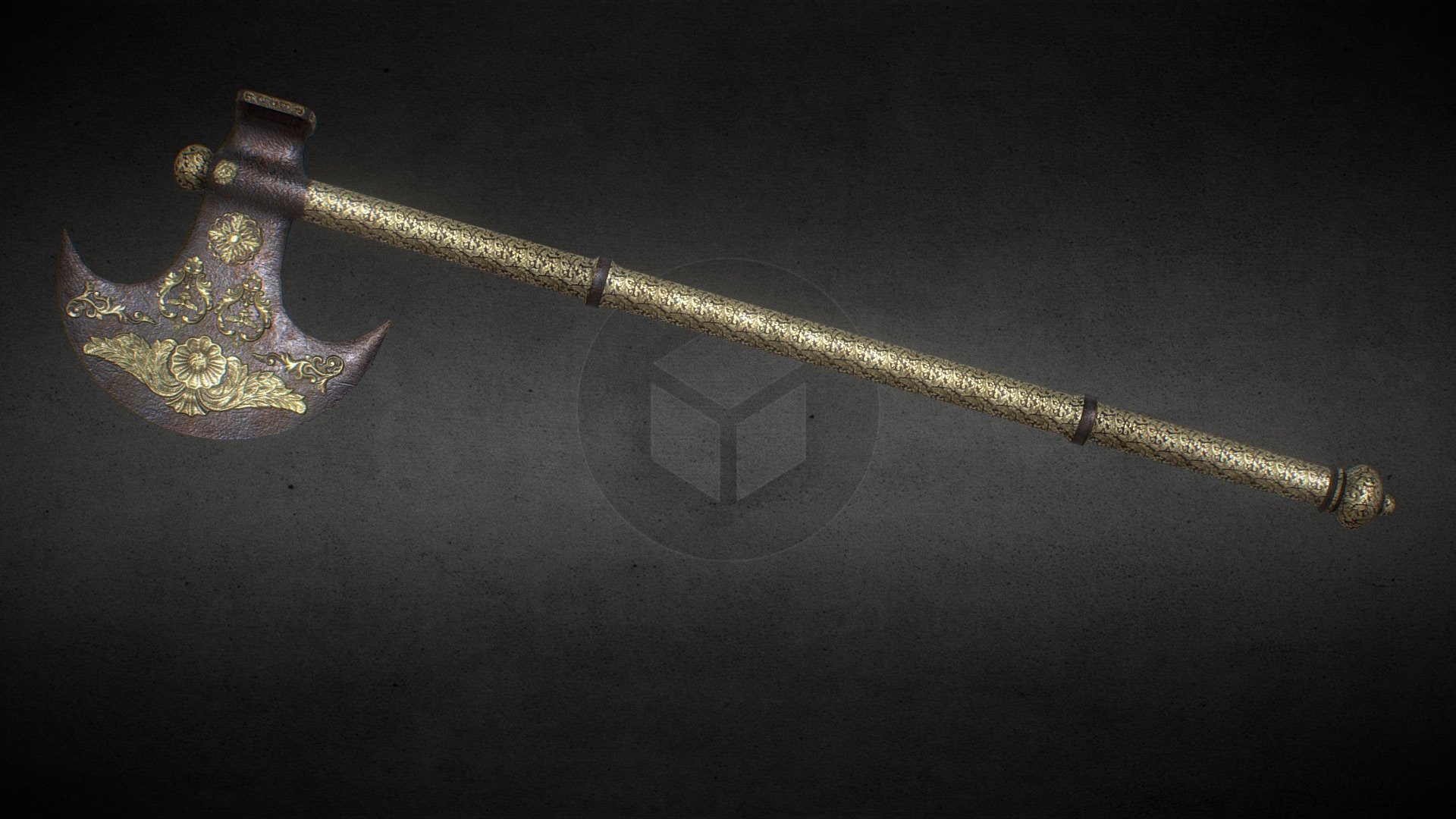 Ornate Tabar Ceremonial Mughal Axe (Low Poly) - Download Free 3D model ...