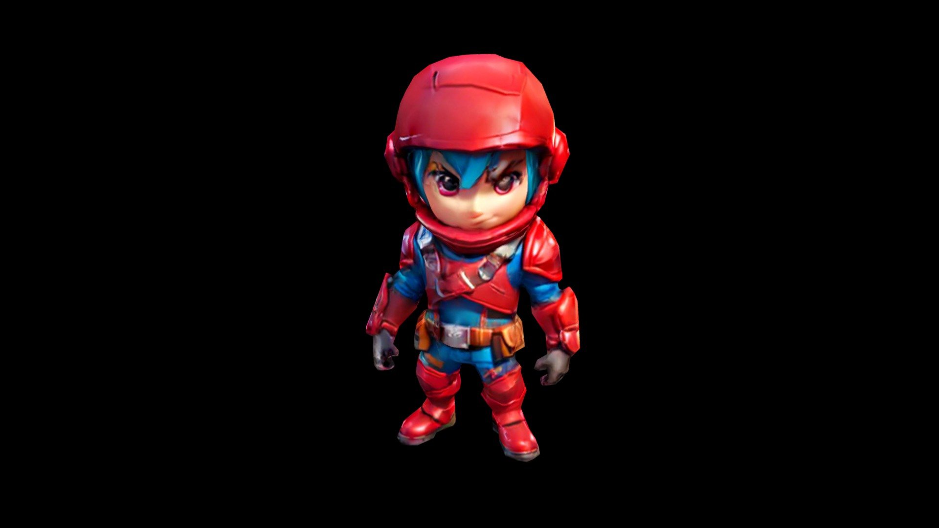 Colorful Hero Toy with Red Helmet and Suit - Download Free 3D model by ...