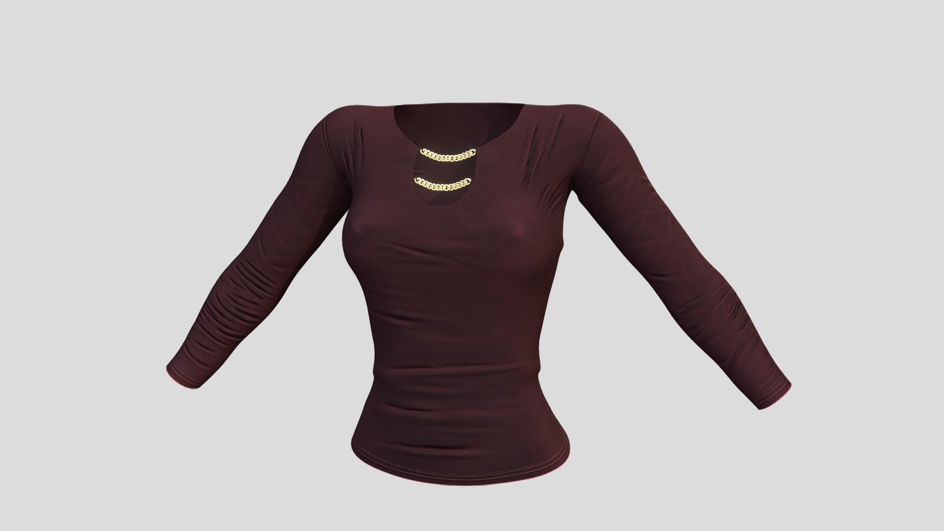 Womens Top with Neck Chain - Buy Royalty Free 3D model by FizzyDesign ...