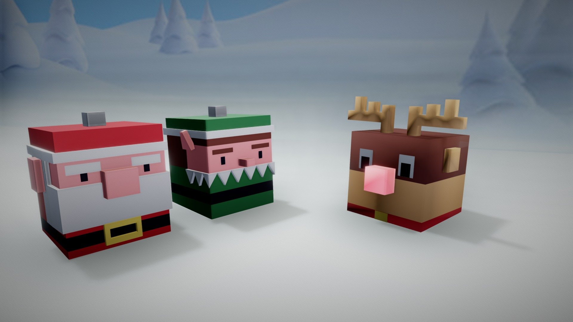 Low-poly xmas characters - Download Free 3D model by Spark Games ...