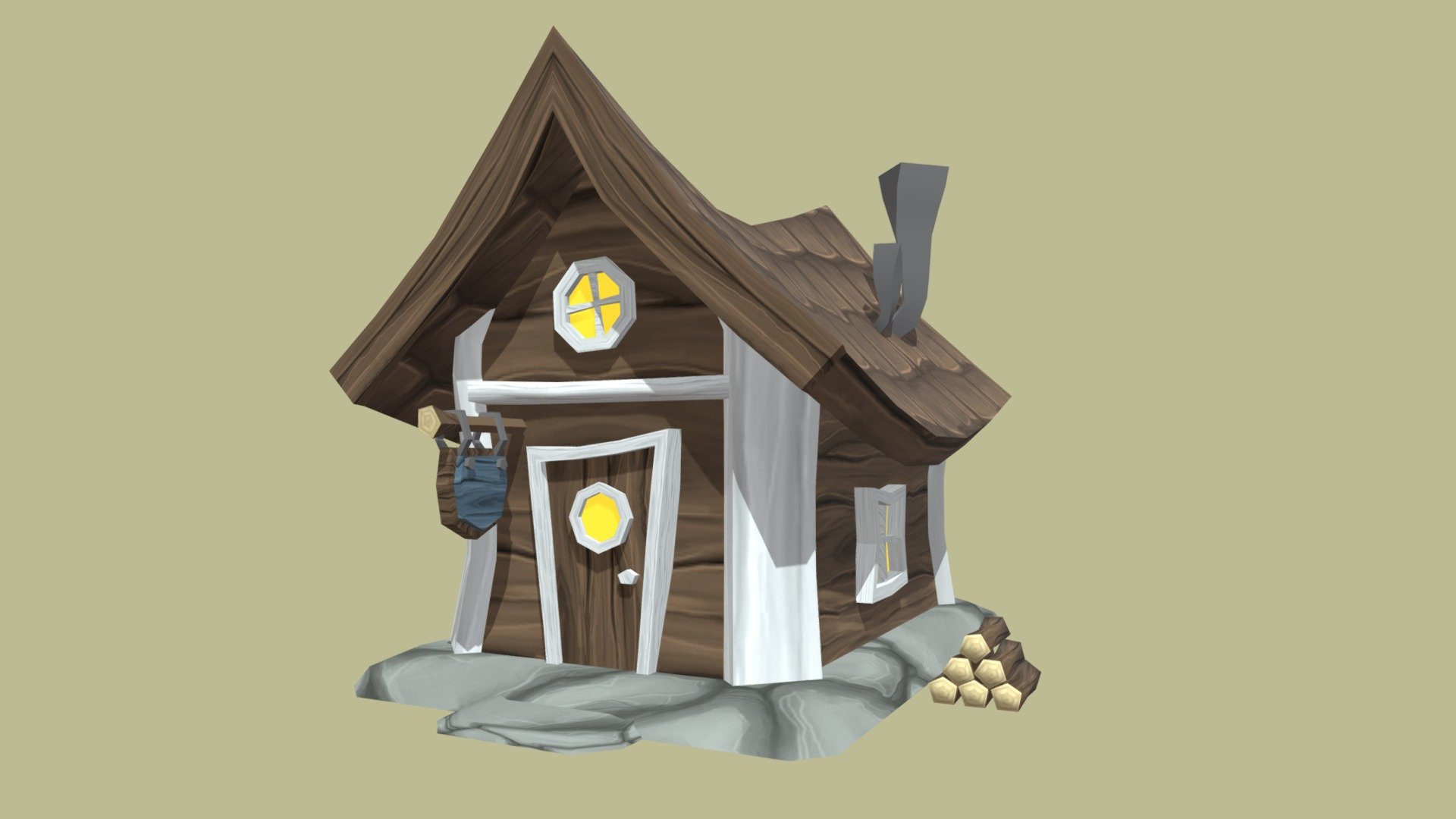 Low poly cottage - 3D model by lottakar [e6561fd] - Sketchfab