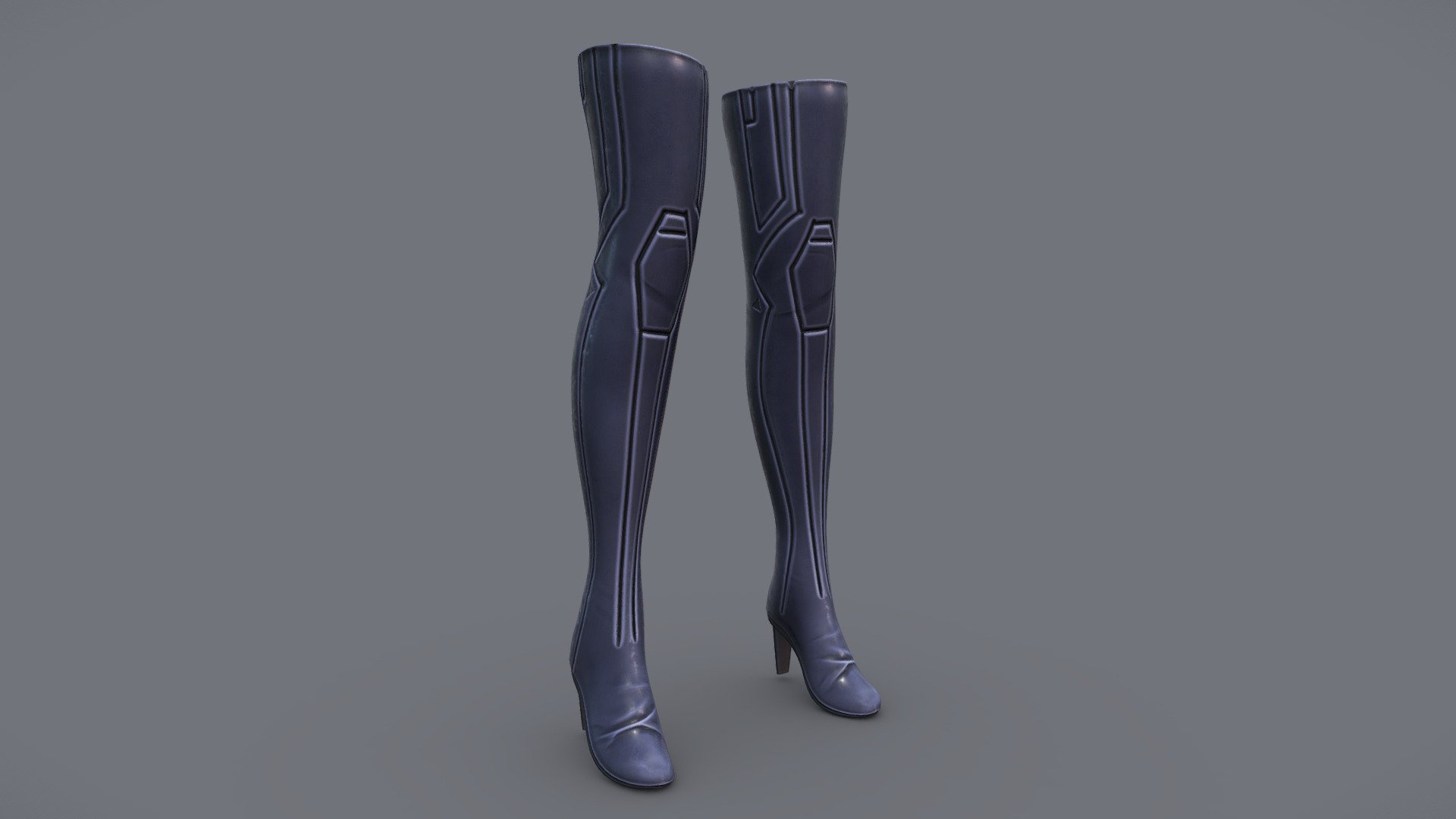 Female Sci-fi Futuristic High Heels Thigh Boots - Buy Royalty Free 3D ...