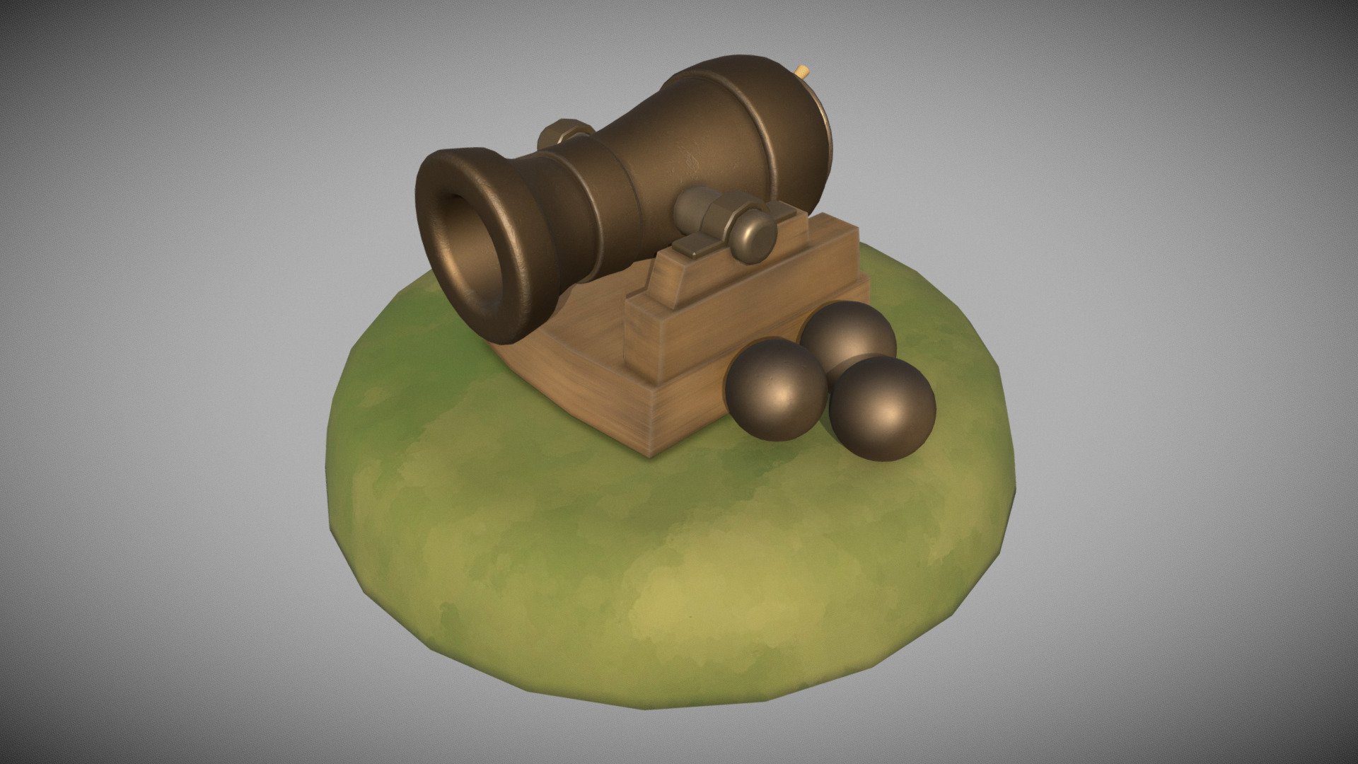 Stylized simple cannon scene - 3D model by Art-Teeves [e672417] - Sketchfab