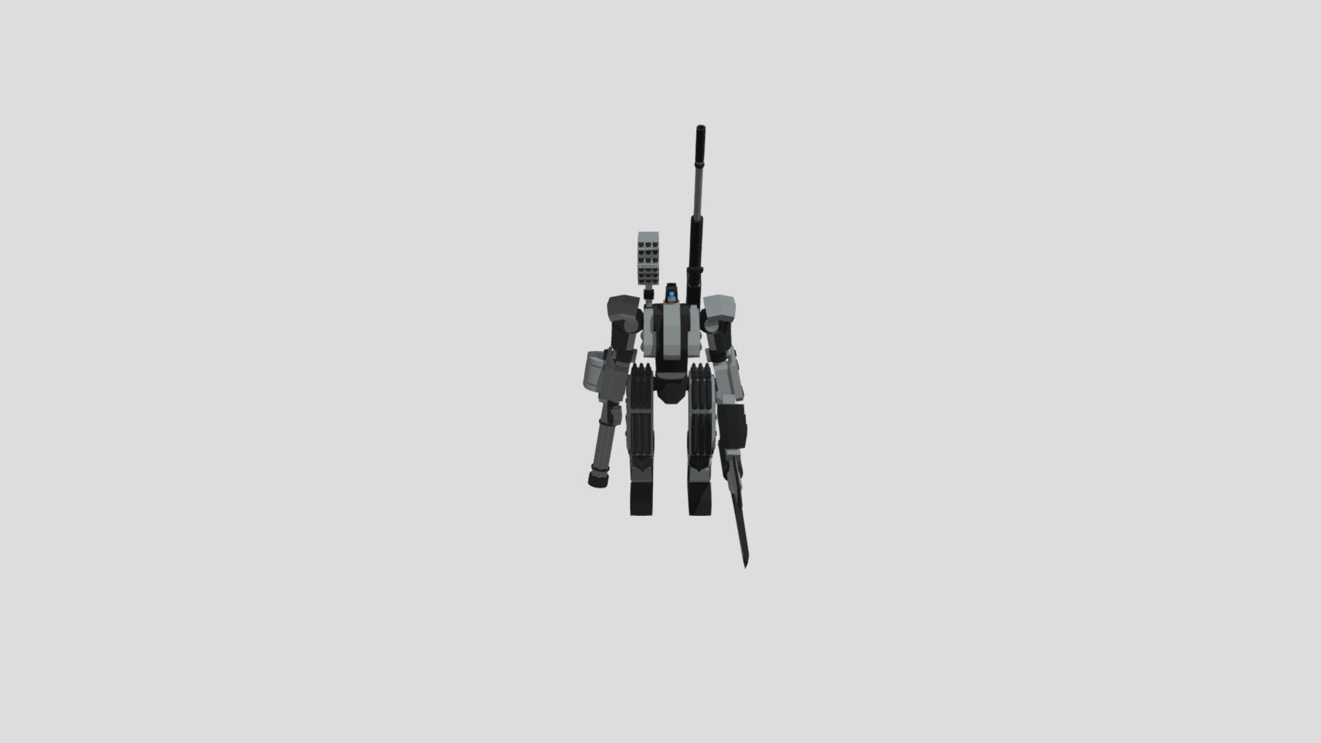 Low Poly Mech (with sword and gun arm) - Download Free 3D model by ...