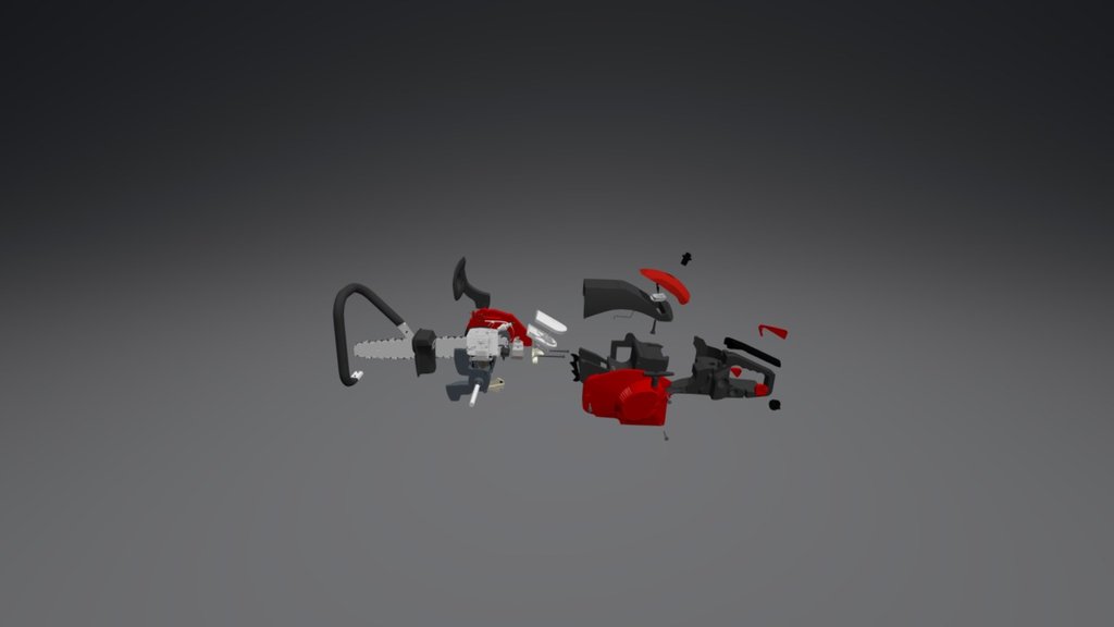 Exploded Chainsaw - 3D model by louiezac [e677a69] - Sketchfab