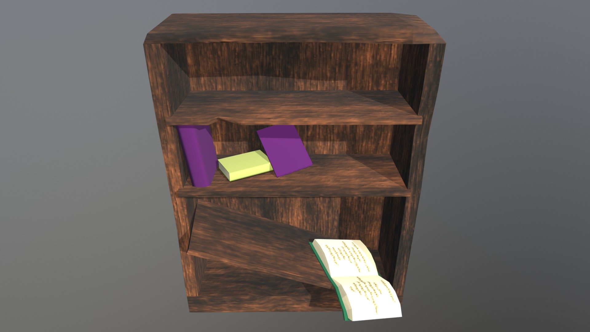 Crooked Bookshelf - 3D model by keelyanne [e6807fa] - Sketchfab
