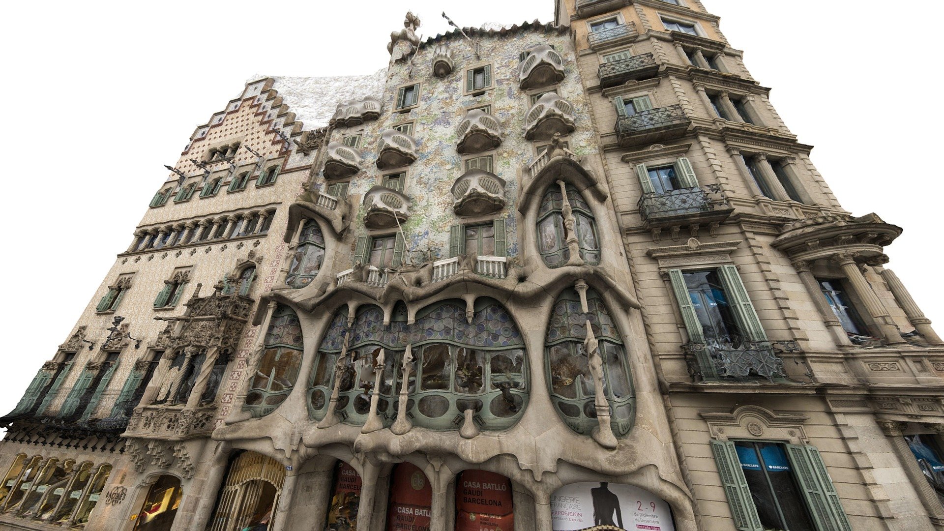 Casa Batlló scan facade & Casa Amatller - 3D model by Fovea (@3dfovea ...