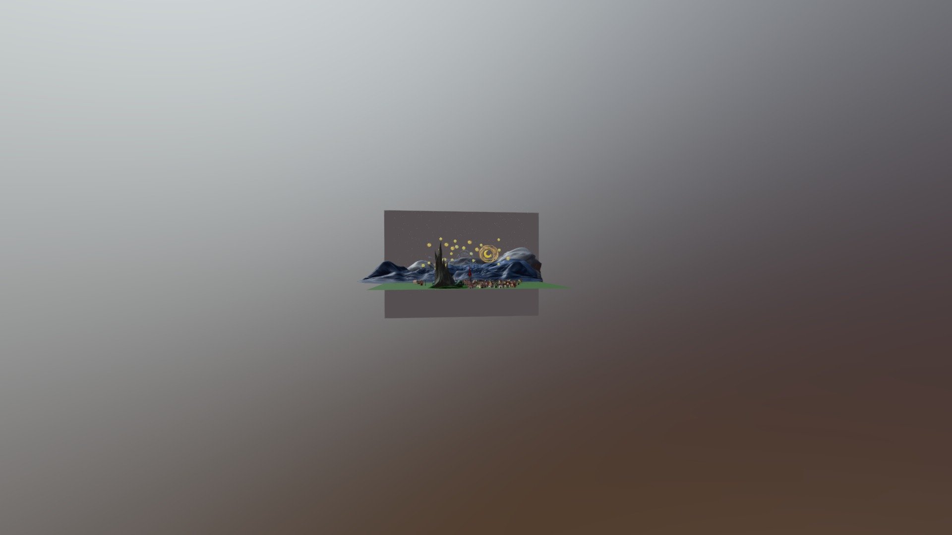 Starry Night Painting Of Vincent Van Gogh . - Download Free 3D model by ...