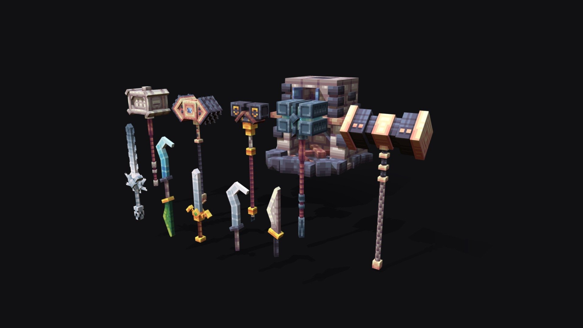 Set of weapons - 3D model by Maks - Art (@maksart1) [e689675] - Sketchfab