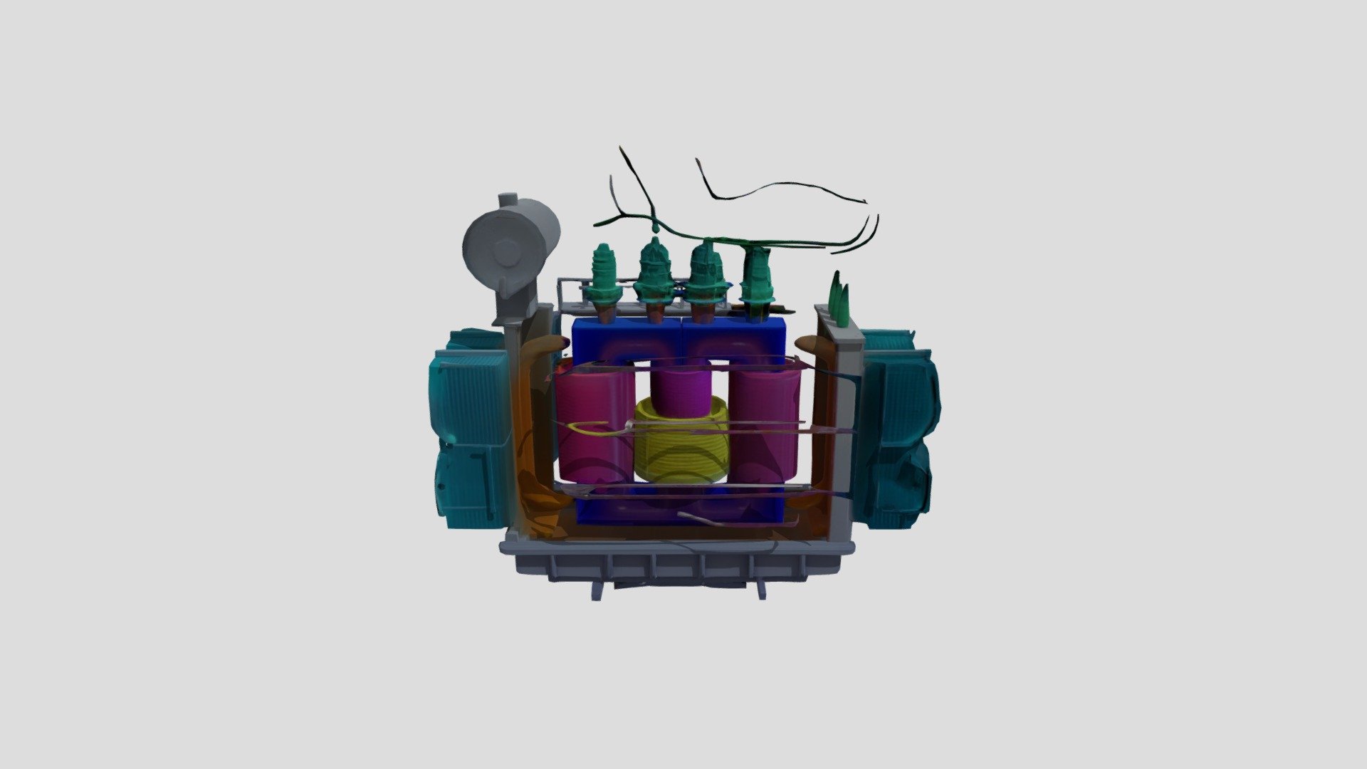 3 Phase transformer with core detailing - 3D model by Yashjadonn ...