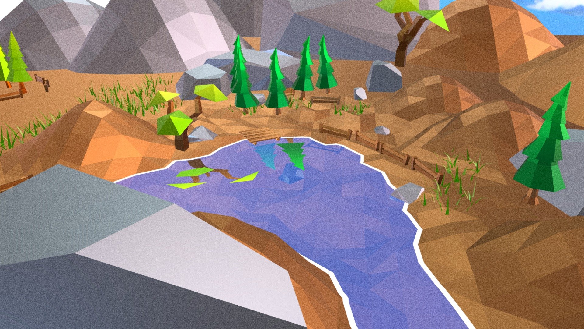 Scene Low Poly Gradient - 3D model by Hora Timer (@horatimer) [e6930c5 ...
