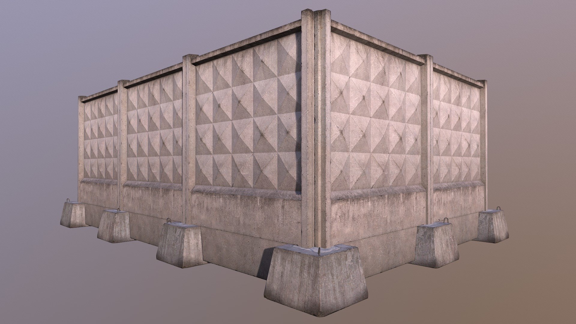 Soviet concrete fence PO-2 (romb relief) - 3D model by Aleksey ...