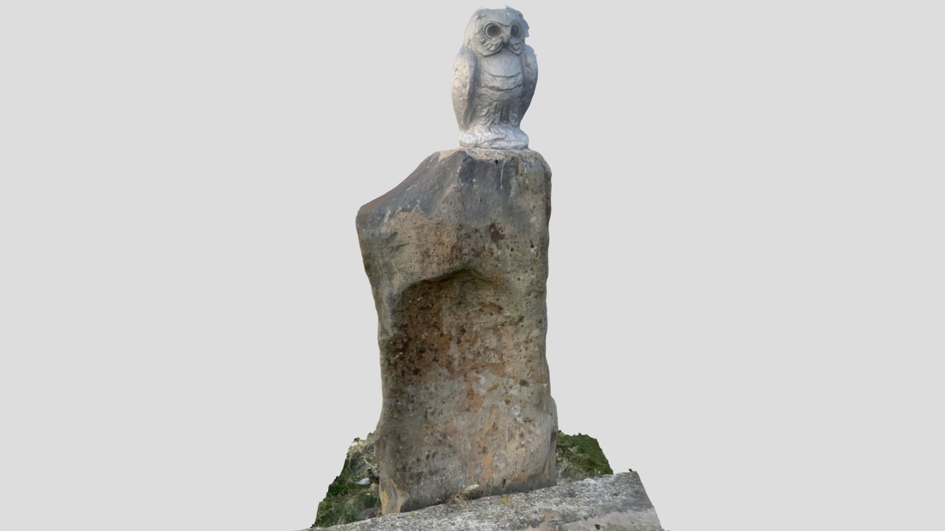 Stone owl statue on rock monument photoscan - Download Free 3D model by ...