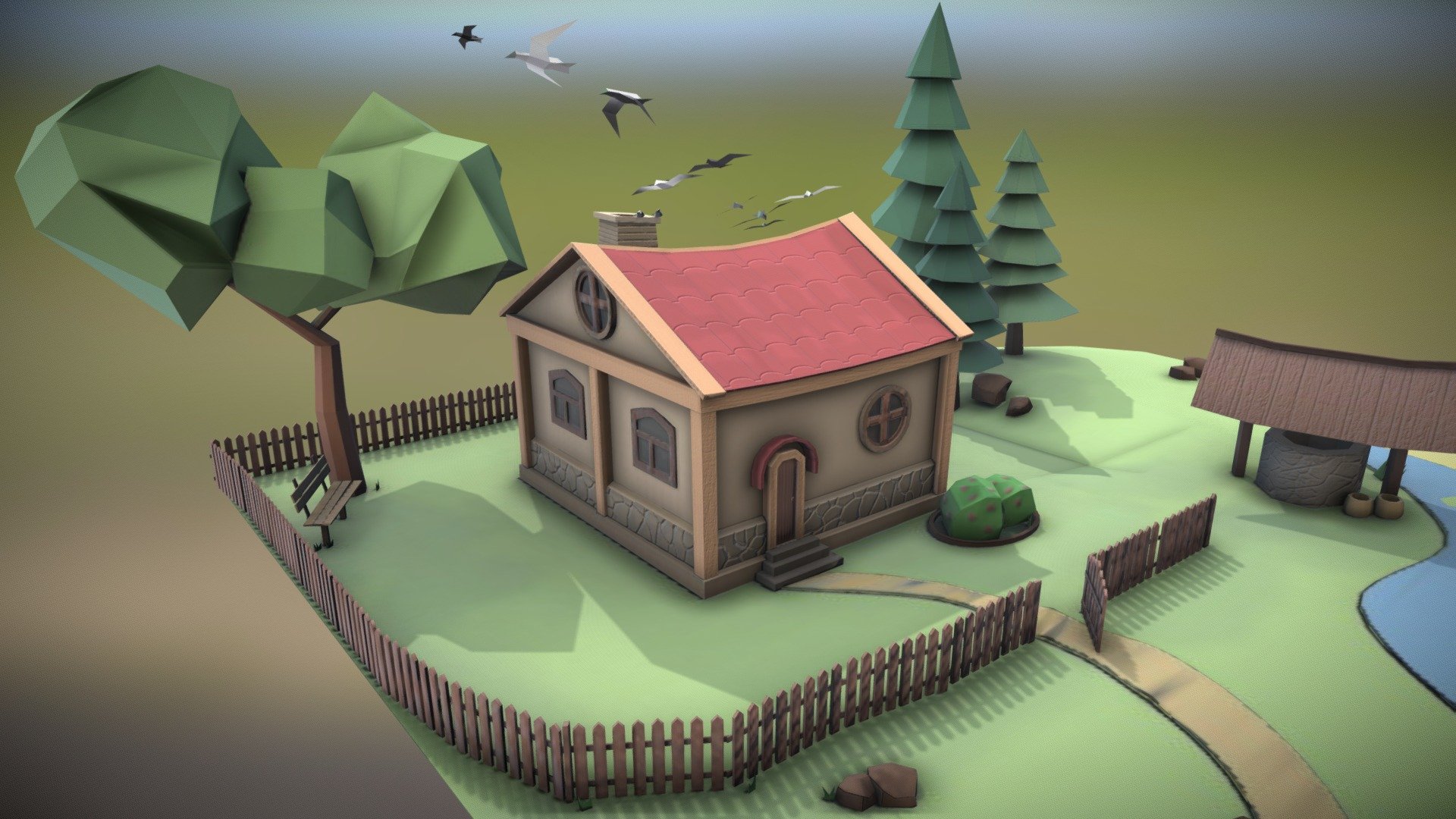 Low Poly House - 3D model by Lidya_Syabro (@la_fer) [e6a6810] - Sketchfab
