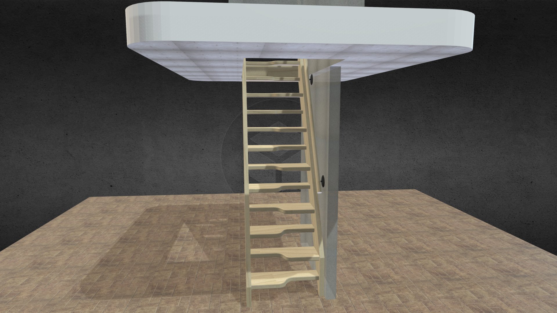 Long alternating stair - Buena Vista NM - Download Free 3D model by ...