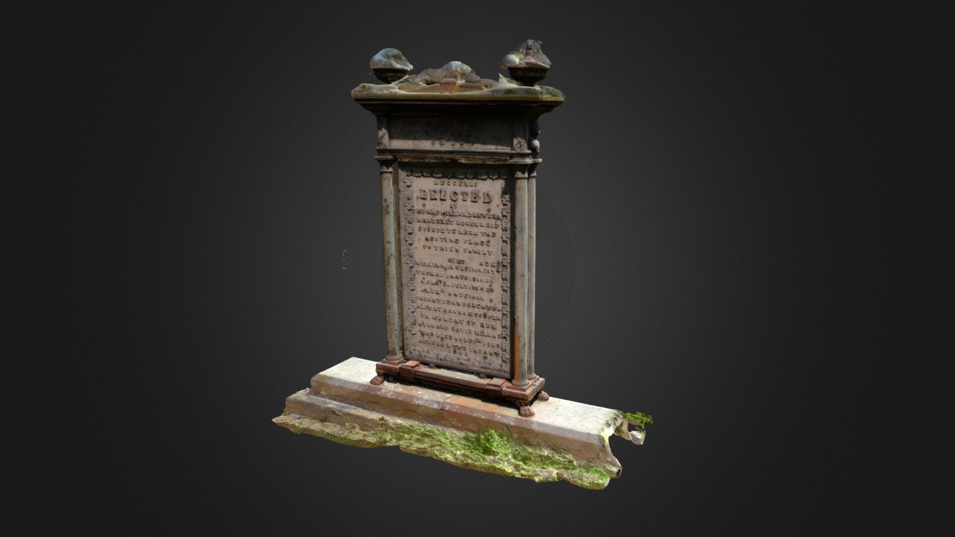 Cast iron monument 390-2 Dundee Howff tester - 3D model by Darren Eyers ...