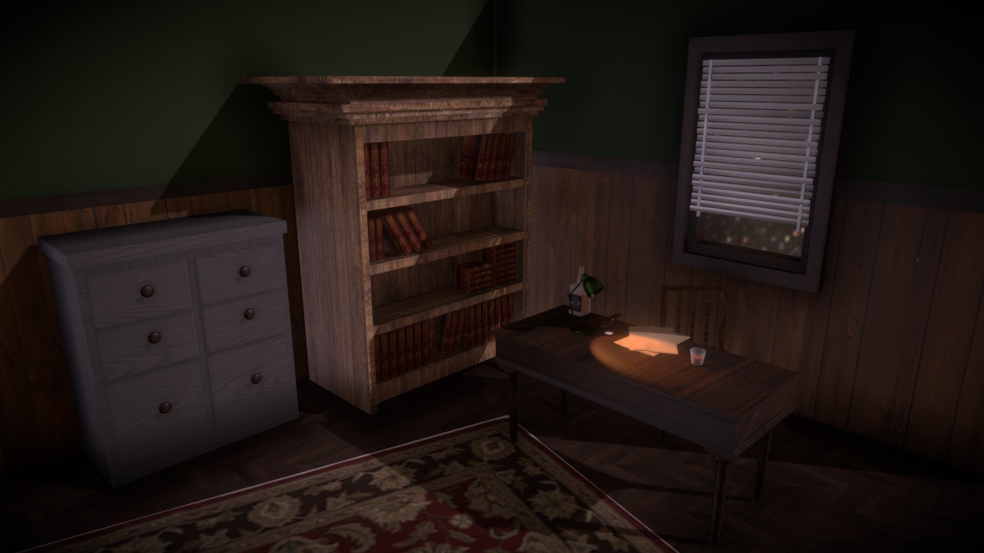 кабинет детектива - 3D model by student_6 [e6b316f] - Sketchfab