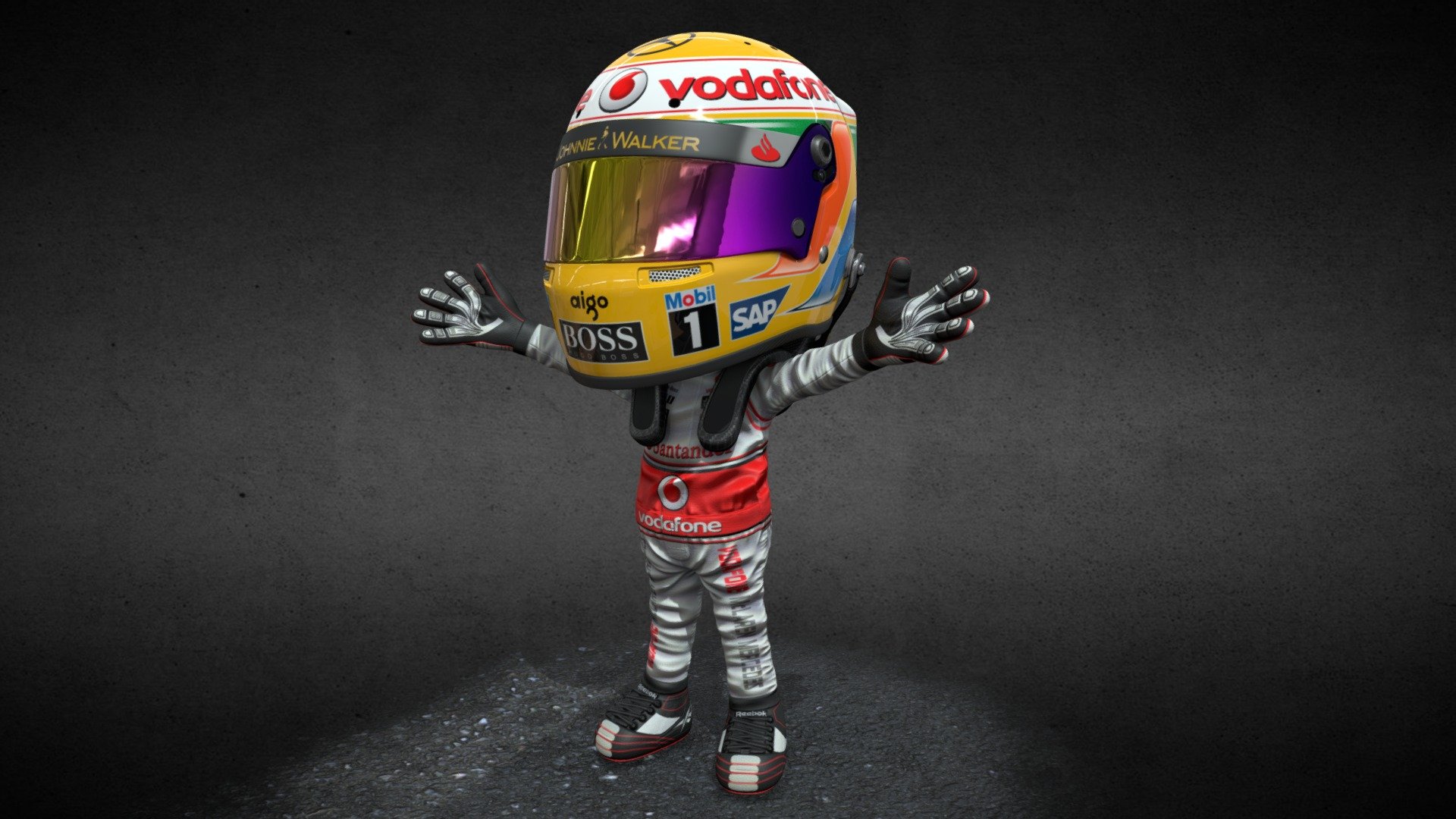 Lewis Hamilton rejoicing stile_toy - 3D model by giobiancoFB [e6ba198 ...