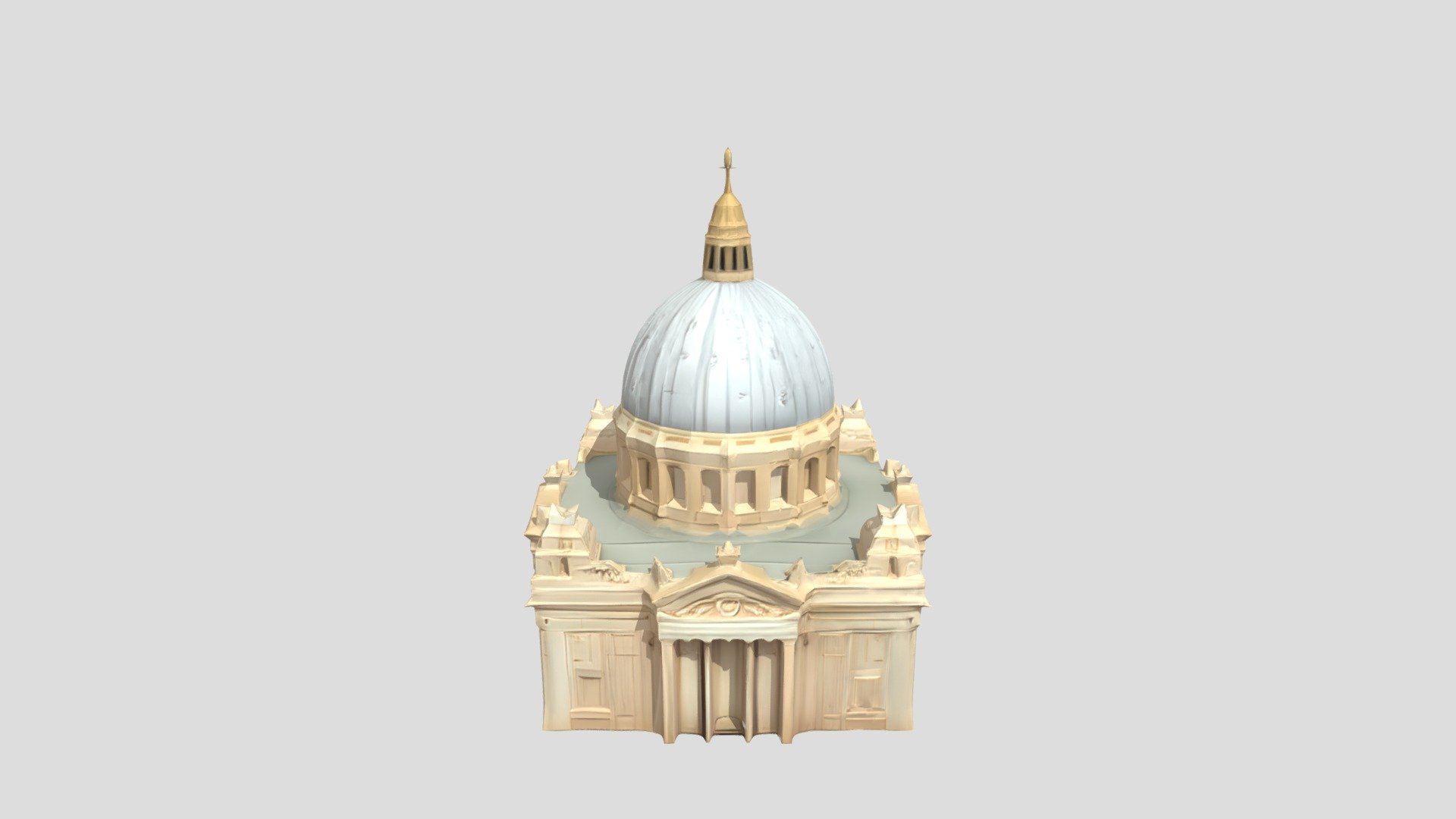 Model of a domed cathedral building - Download Free 3D model by ...