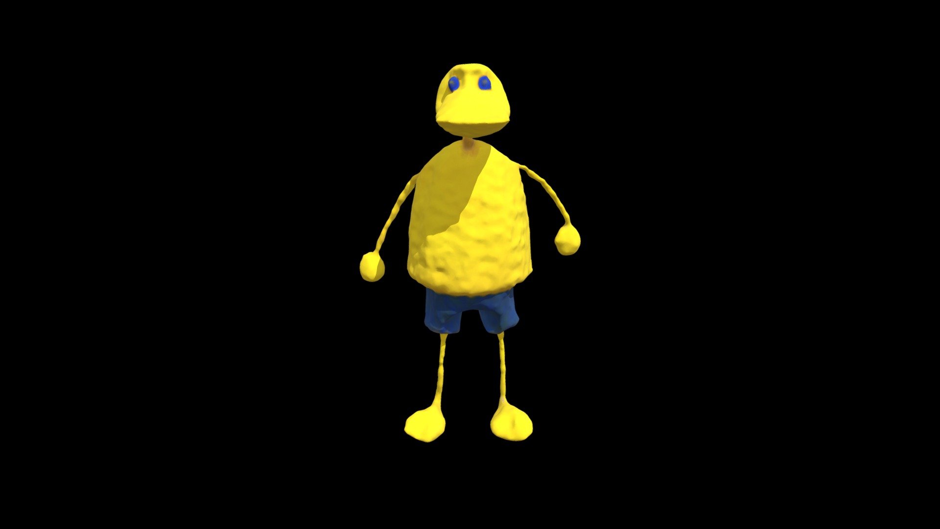 yellow cartoon character, scribble, ink by - Download Free 3D model by ...