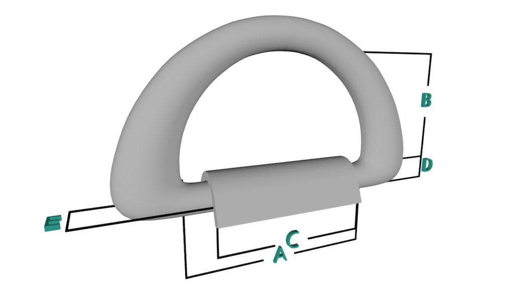 D Ring With Strap Type B - 3D model by tountasmarine [e6c3749] - Sketchfab