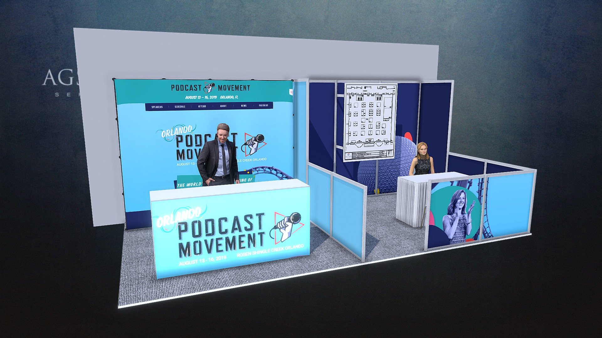 Podcast 2019 - Booth 101 - Option 1 - 3D model by AGS Expo Services (@AGS-EXPO) [e6c3a20 ...