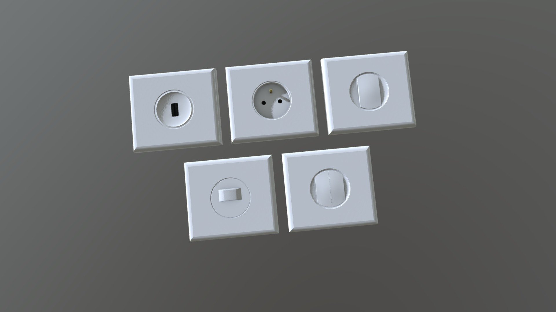 Electric plugs and switch - 3D model by JeremyPouillot [e6d1430 ...