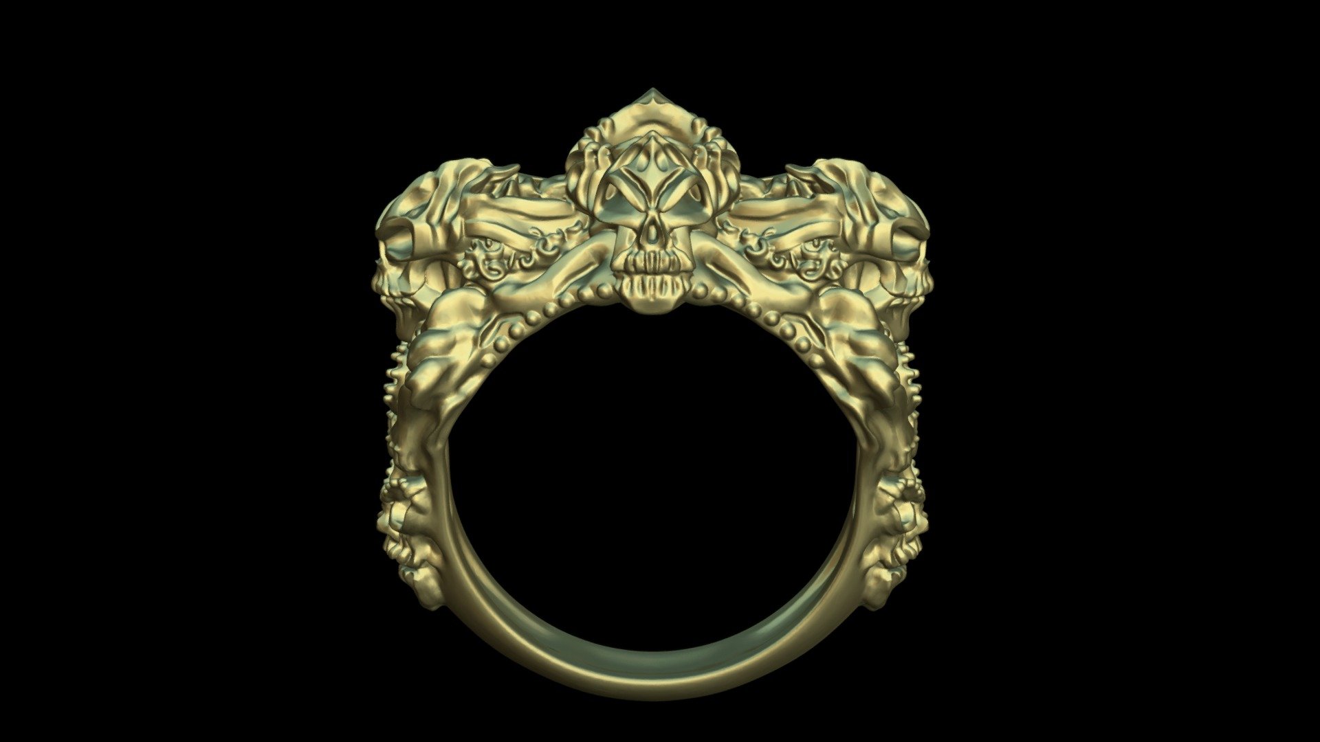 RS005000001 - Skull ring - 3D model by GloriousJewel [e6d52ab] - Sketchfab