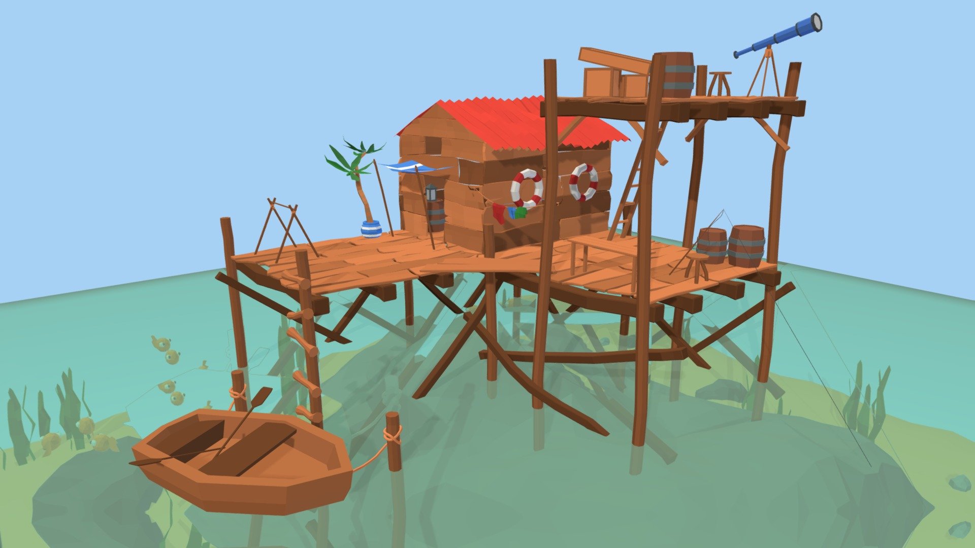 Sea Shack - 3D model by EJun (@EJun_95) [e6d6de2] - Sketchfab
