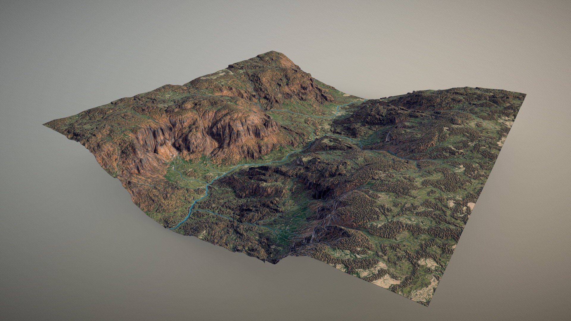 Crumbling Canyon Rivers Terrain - Buy Royalty Free 3D model by taber ...