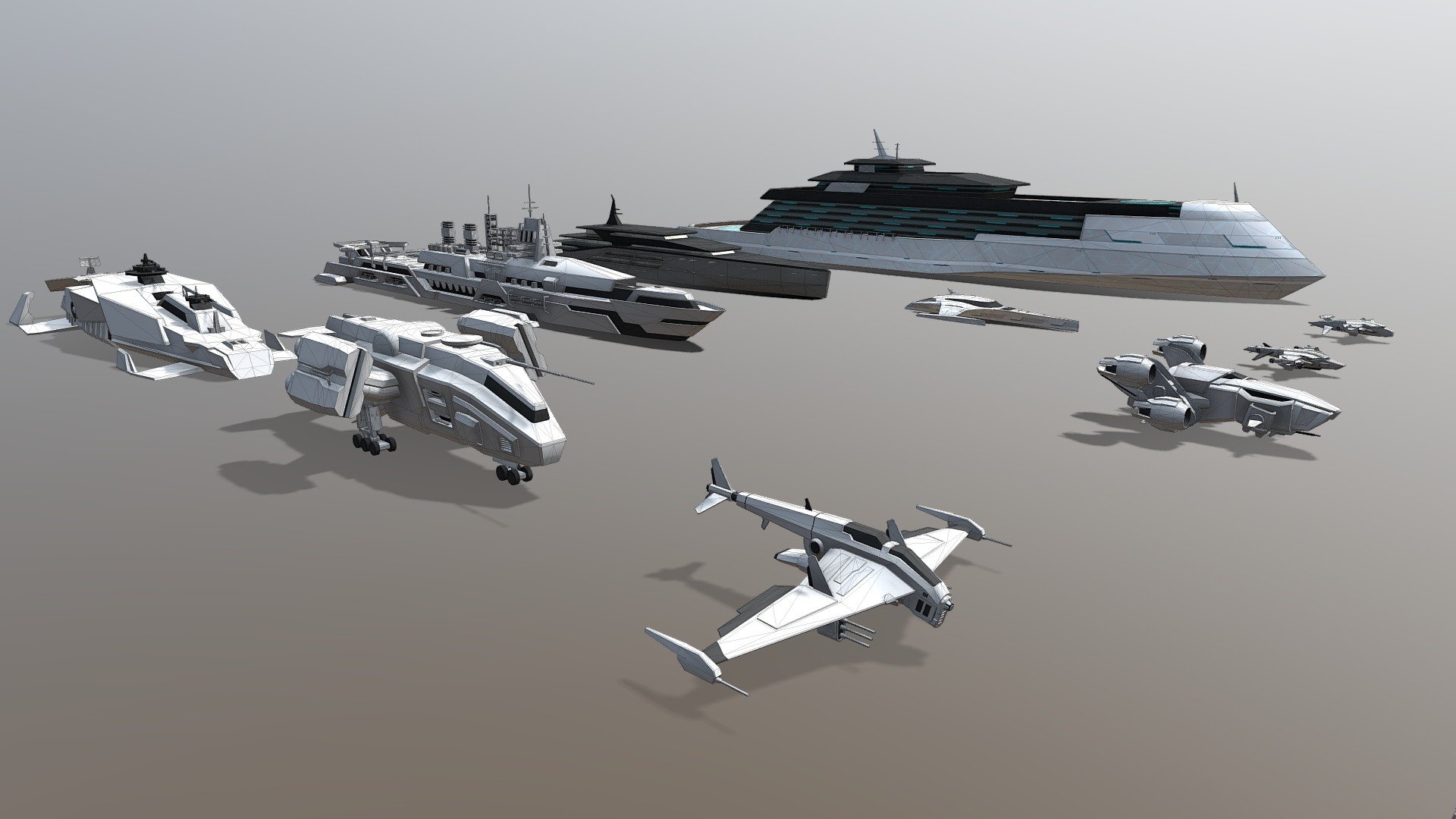 Sci-Fi Ship Concepts - Buy Royalty Free 3D model by Razvan Badea (@rbadea) [e6dc4cd] - Sketchfab ...