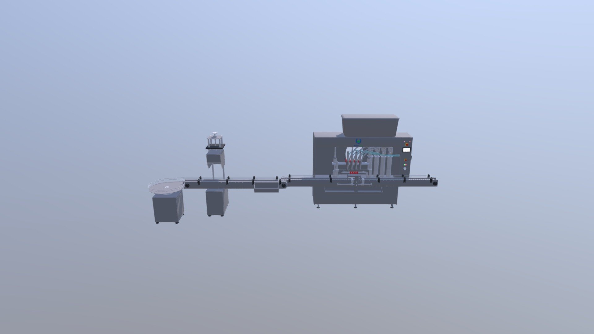 In-Line liquid filling machine - 3D model by amalmachines [e6e1db5 ...