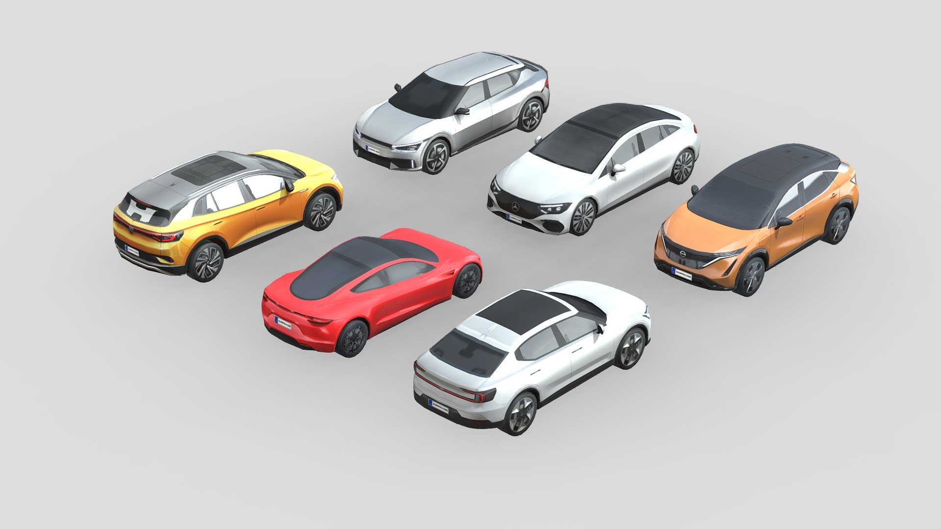Low-Poly Car Pack 002 - Electric Elegance - 3D model by slowpoly ...