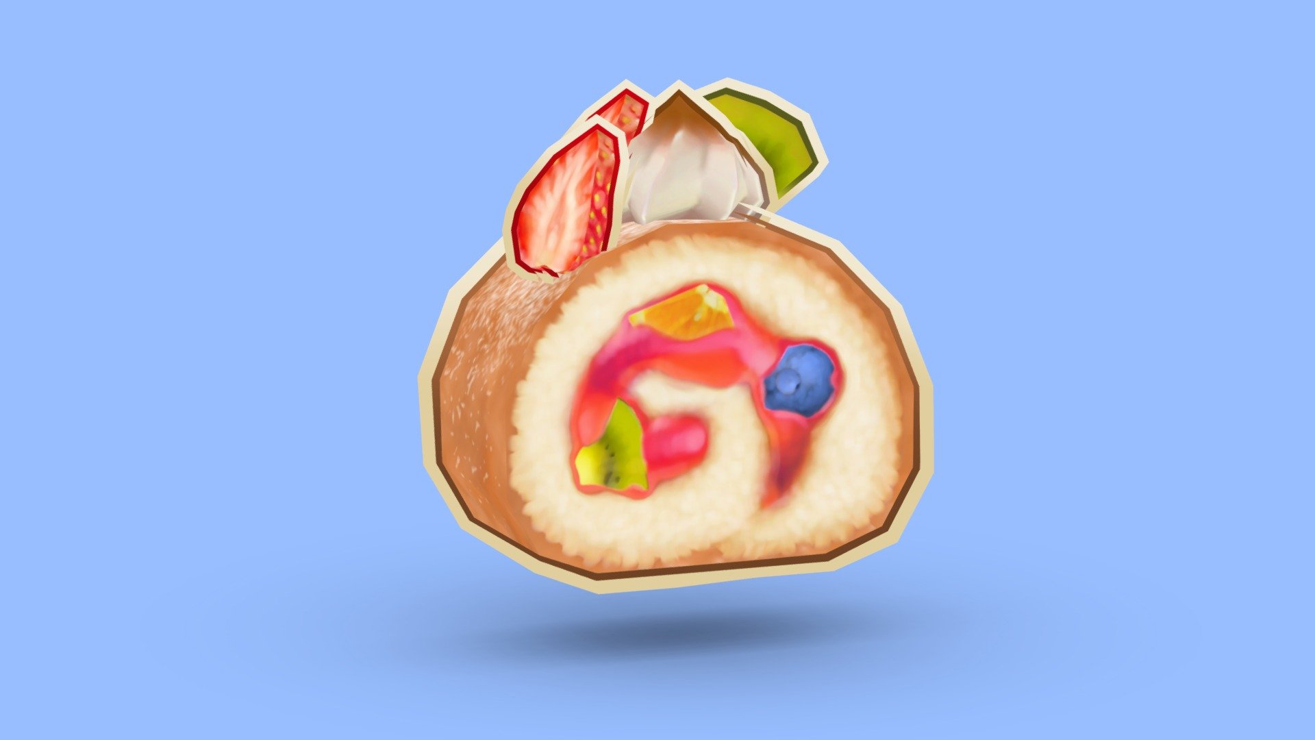 Little Fruit Cake Roll, Swiss Roll - 3D model by justMe (@anomalyyy ...