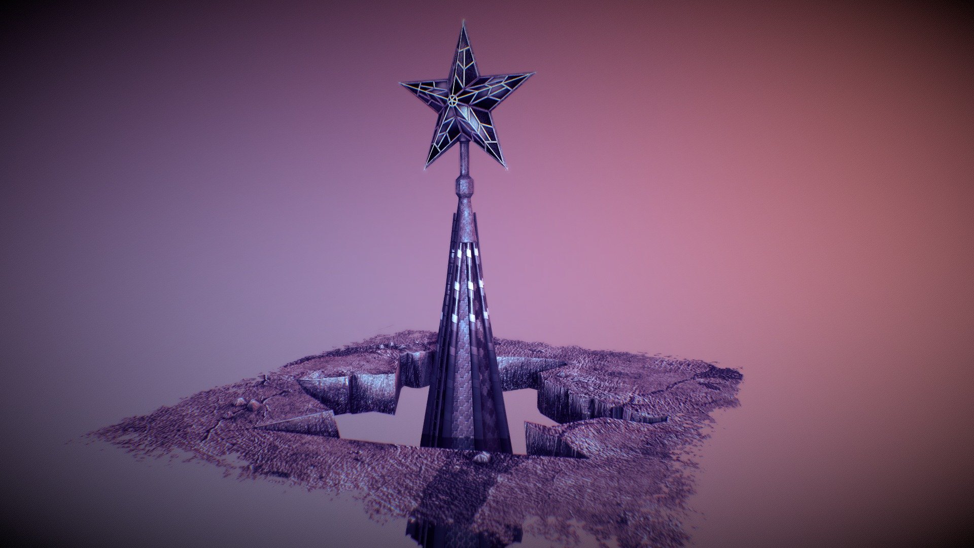 Tower breaking through concrete - 3D model by HumanPlanetStudio ...