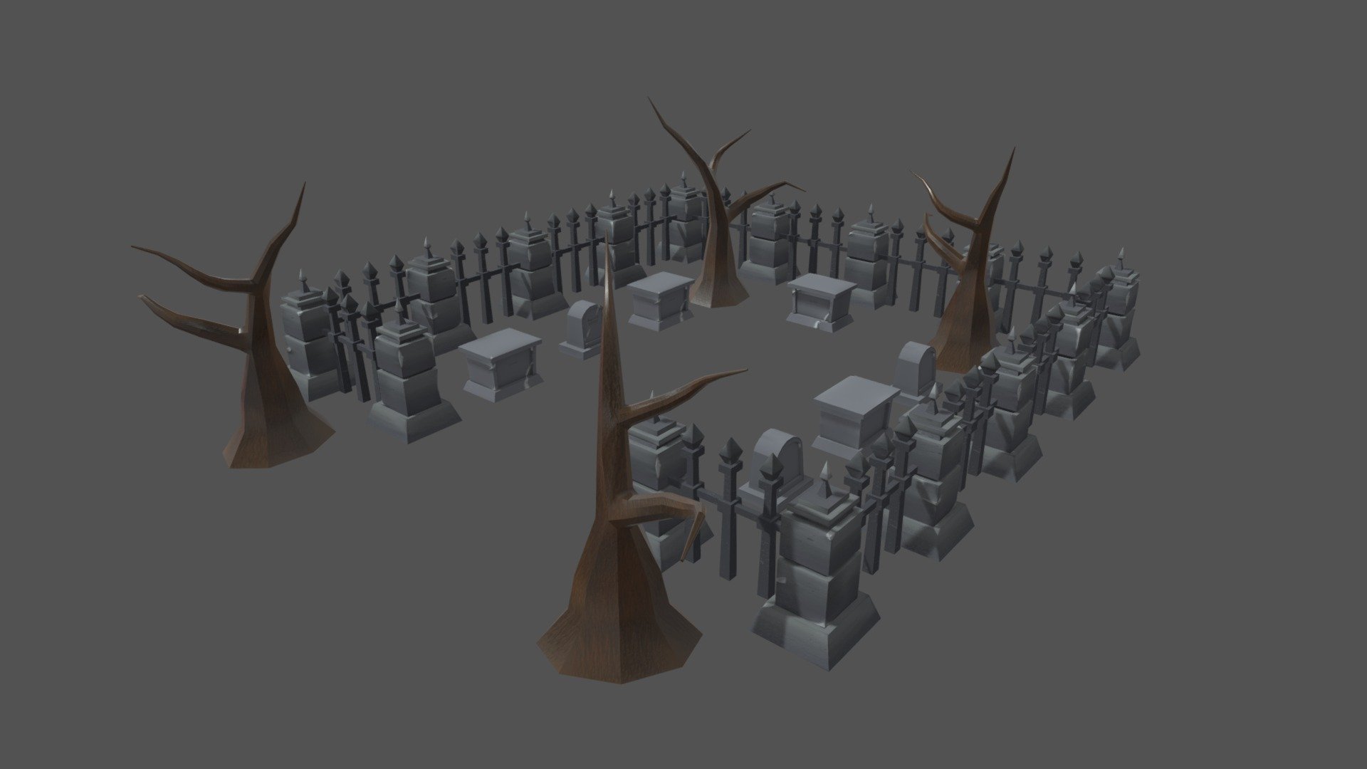 Lowpoly Graveyard Modular Scene - 3D model by Vítor Martins ...