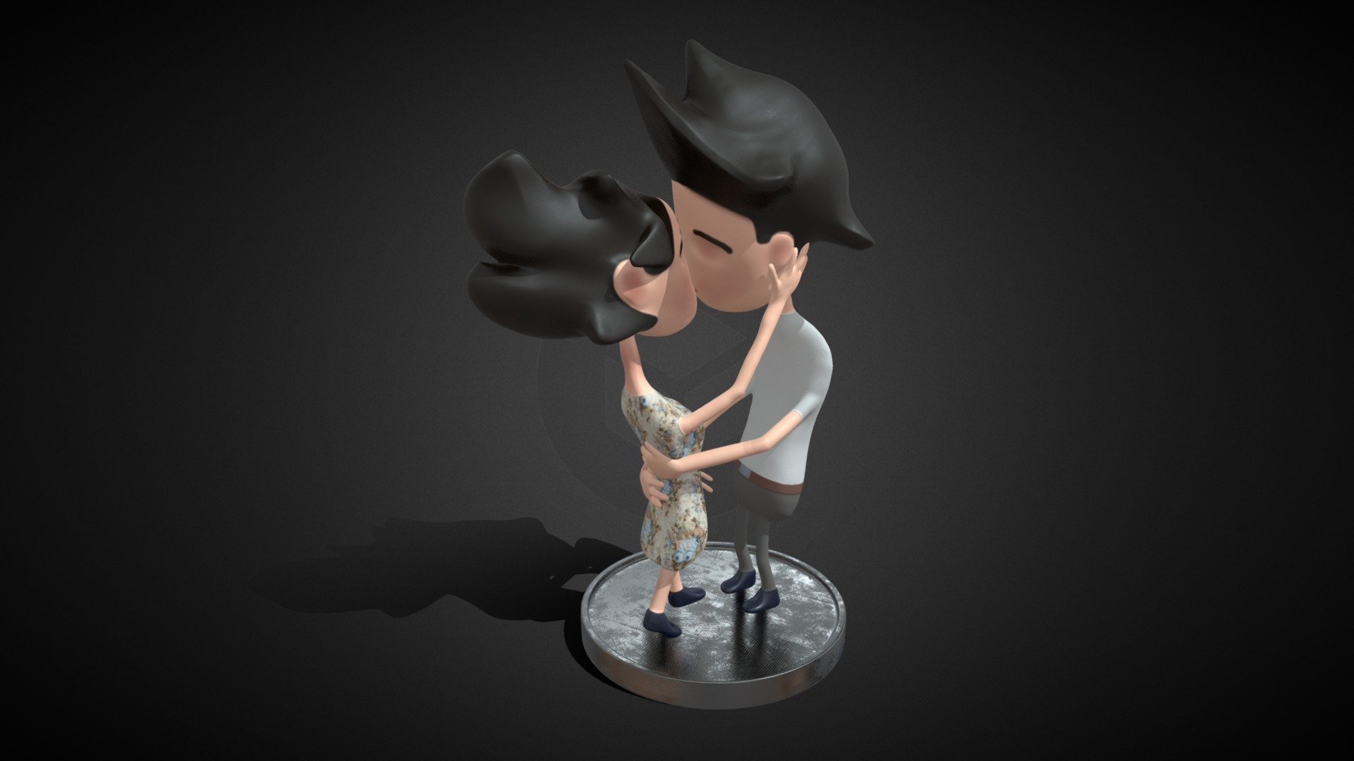 Kissing Couple - 3D Print Ready Model - 3D model by Shushanto(PolyCube) (@shushanto) [e6e8f2c ...