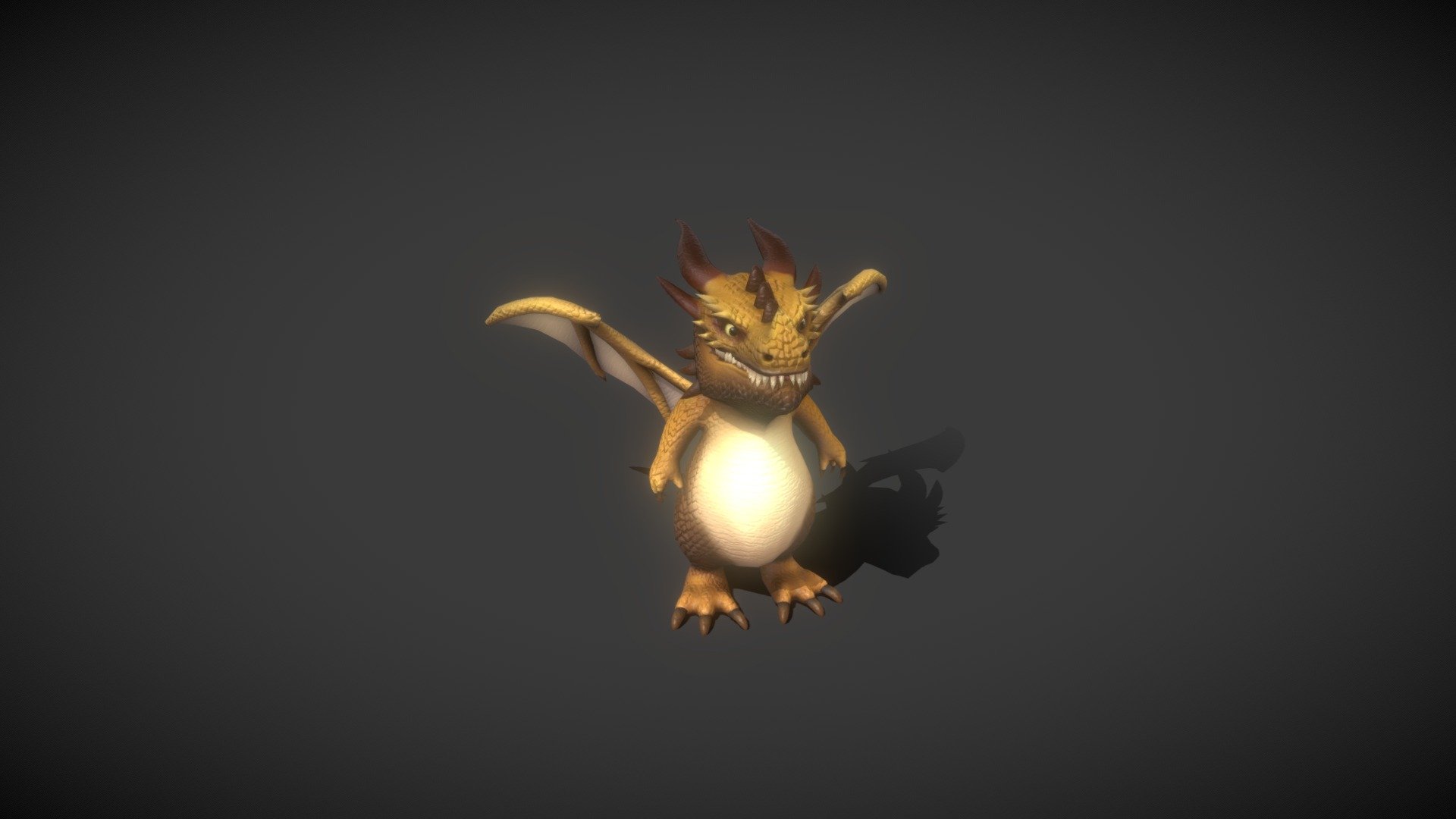 Cartoon Brown Dragon Low-poly 3D model - Buy Royalty Free 3D model by ...