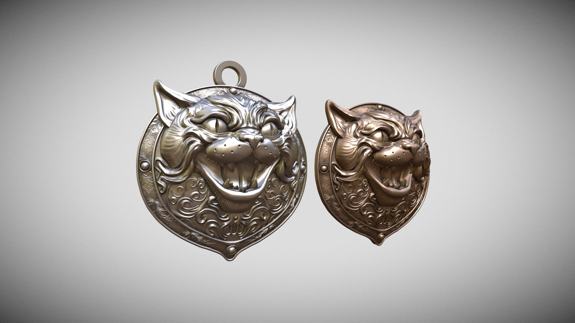 CAT MEDALLION - Buy Royalty Free 3D model by spartankaKst [e6ebe91 ...