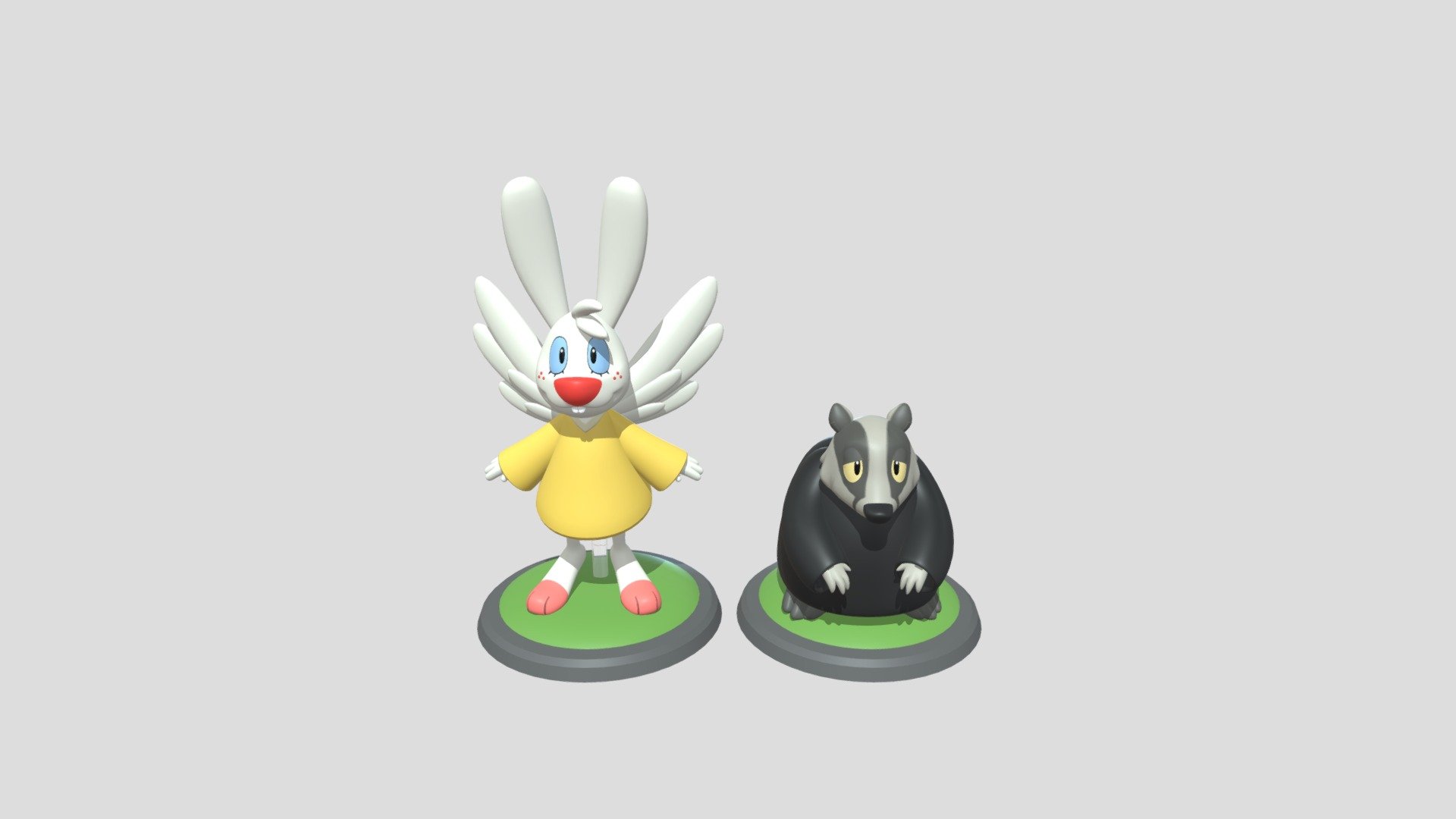 Angel Hare Figures - Gabby and Francis - 3D model by snickcooler ...