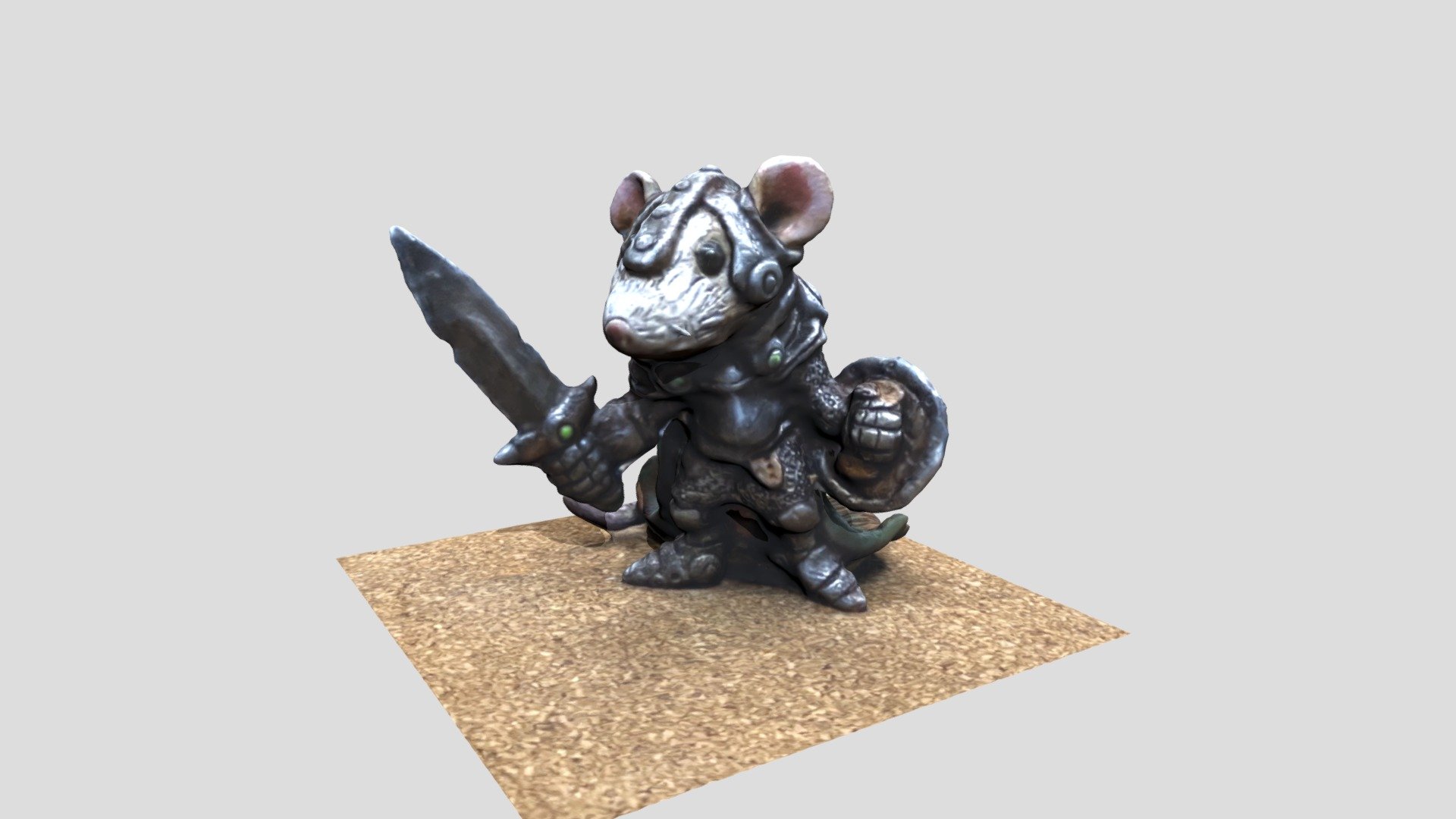 D&D fighter mouse - 3D model by Shane Bevin (@spacebovine) [e6ef56a] - Sketchfab